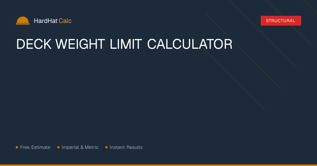 Deck Weight Limit Calculator — Free Tool | HardHatCalc